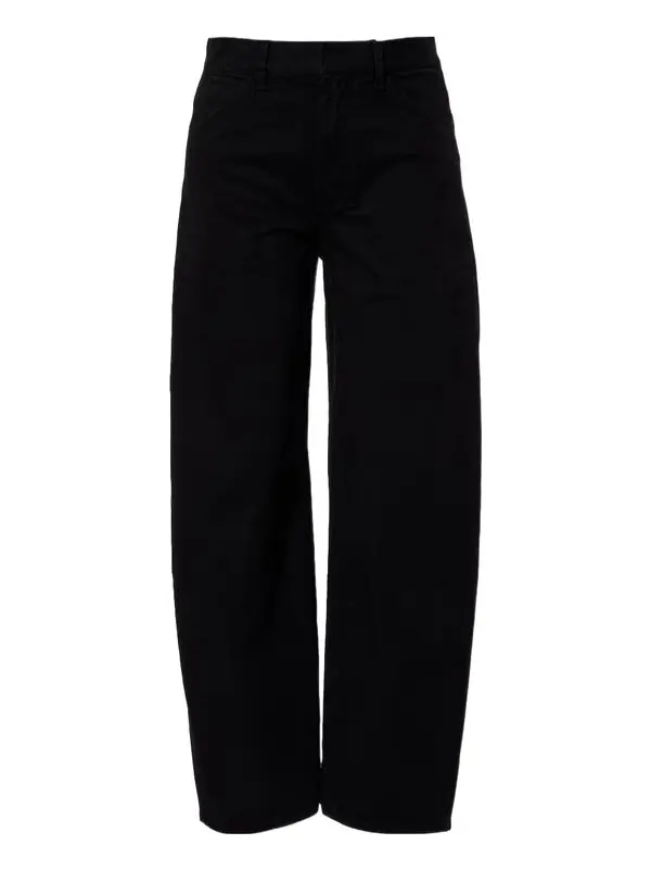 NILI LOTAN Tribeca Cotton Twill Barrel-leg Pants - Black