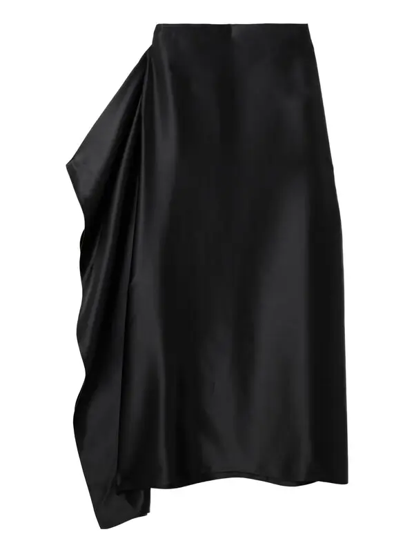 THE ROW Athalia Pleated Midi Skirt - Black