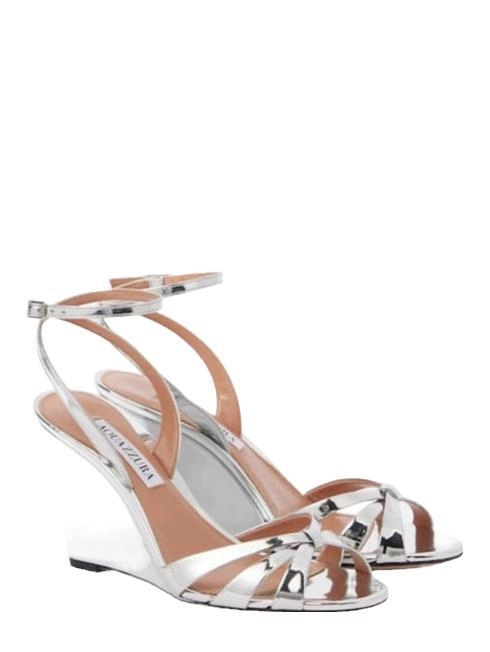 AQUAZZURA Silver Wedge Sandals - White