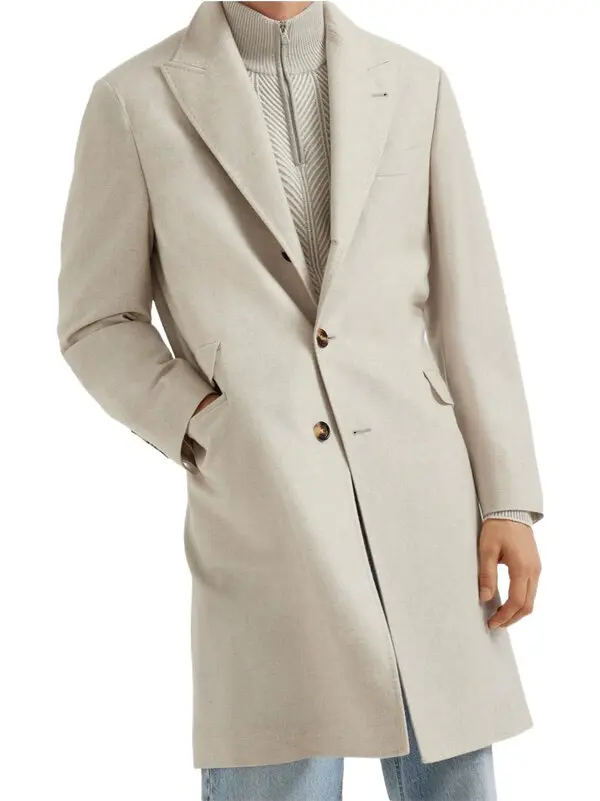 Brunello Cucinelli Cashmere Button Coat - White