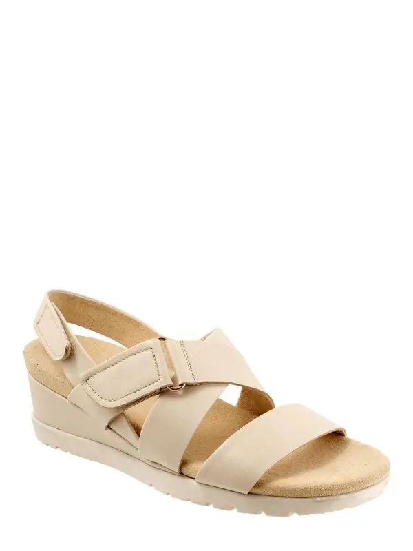Softwalk Novi Ankle Strap Wedge Sandal - Ivory