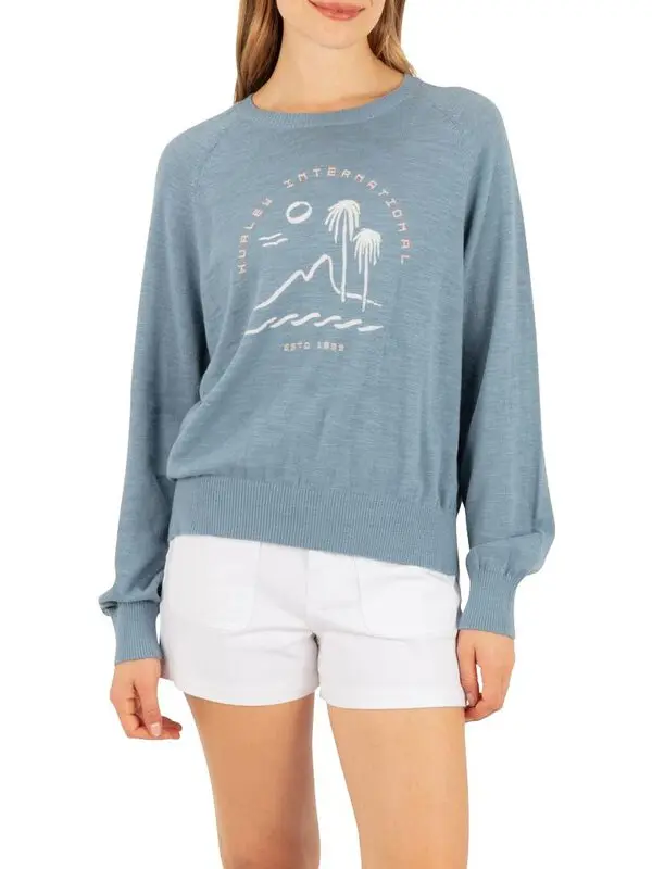 Hurley Cotton Graphic Crewneck Sweater - Sailing