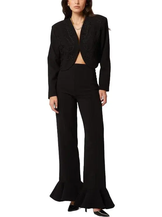SEÑORITA Eugenia Trousers With Fluted Hems - Black