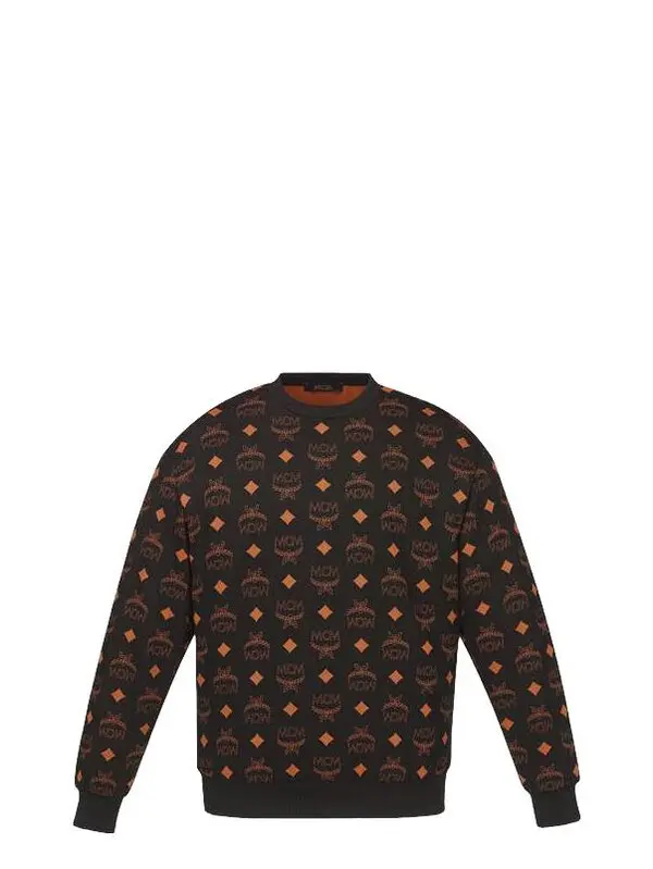 Mcm Maxi Monogram Print Organic Cotton Sweatshirt - Black