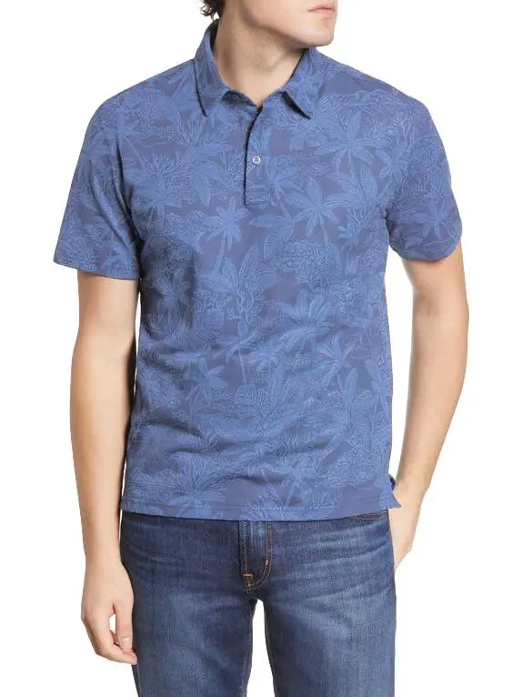 Tori Richard Blue Java Tropical Print Polo - Navy