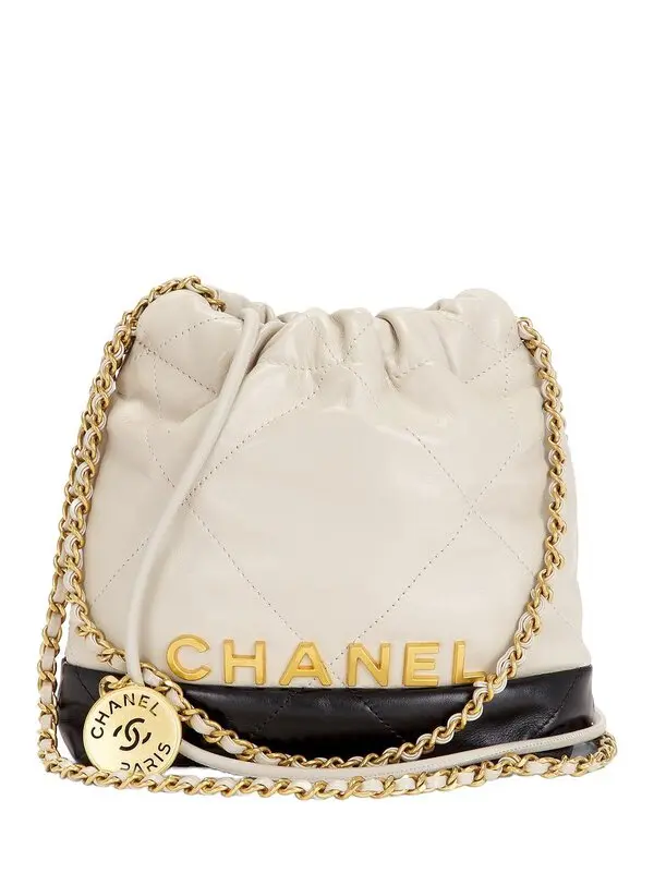 Chanel Lambskin Mini 22 Hobo Bag - Beige