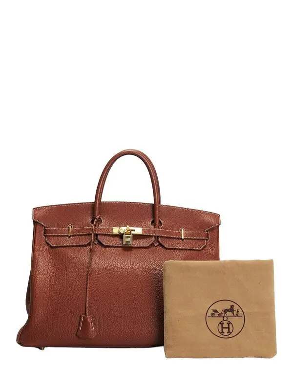 FWRD RENEW Hermes Togo Birkin 40 Retourne Handbag - Noisette