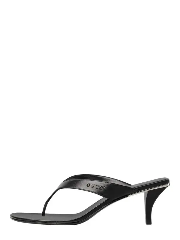 Gucci Thong Heeled Sandals - Black
