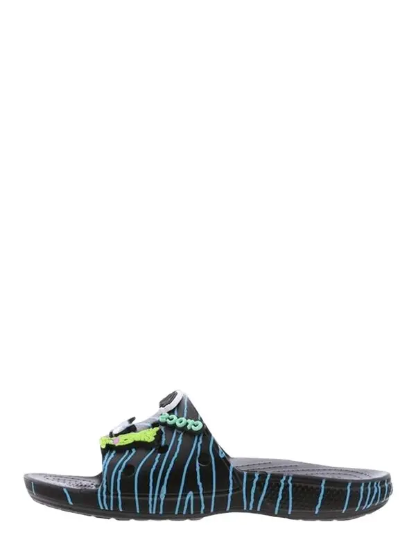 CROCS Ron English X Classic Bootlegger Slides - Black/blue
