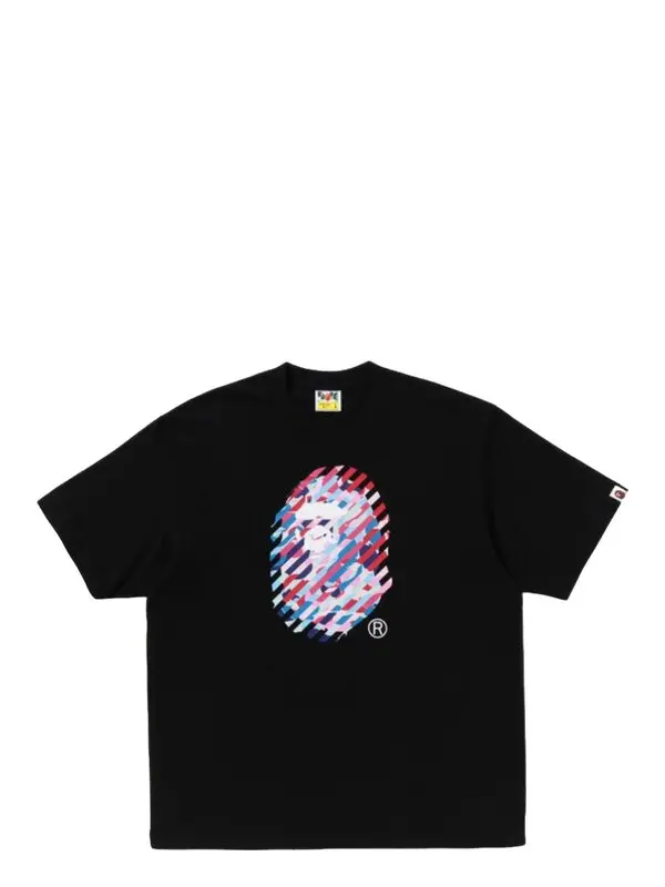 A BATHING APE Abc Camo Illusion Ape Head Relaxed Fit Tee - Black