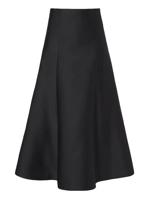 Roland Mouret Taffeta Midi Skirt - Black