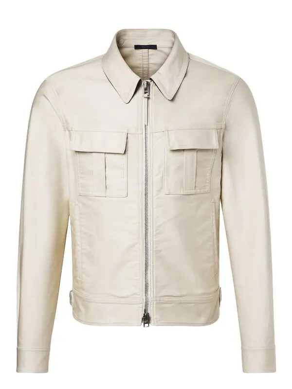 TOM FORD Cotton Satin Blouson Jacket - Beige