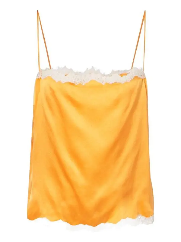 DÔEN Loure Lace-trimmed Silk Camisole - Orange