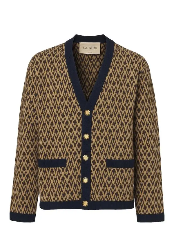 Valentino Garavani Jacquard Virgin Wool Cardigan - Multicoloured