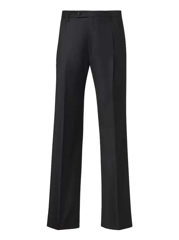 Rubinacci Virgin Wool Wide-leg Pants - Black
