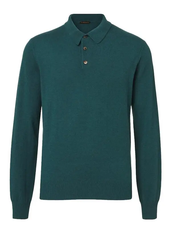 Rubinacci Cashmere Polo Sweater - Green