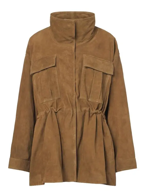RÓHE Oversized Suede Jacket - Beige