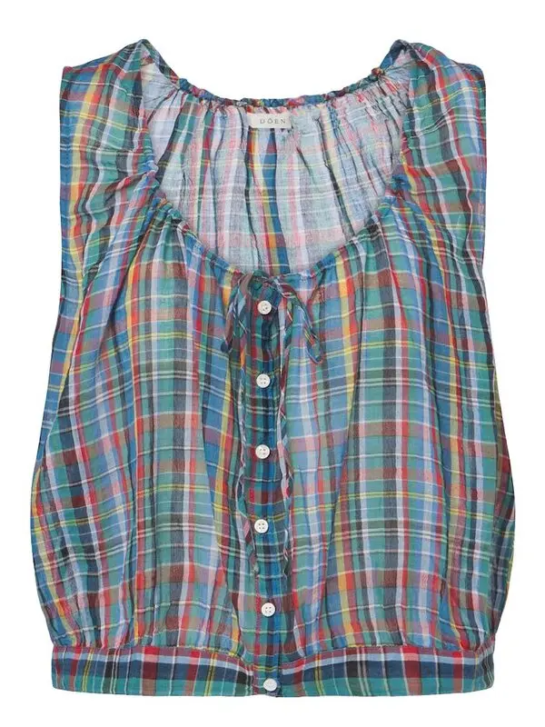 DÔEN Akderbrook Plaid Cotton Crop Top - Multicoloured