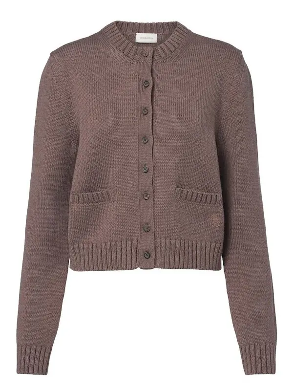 Magda Butrym Ribbed-knit Cotton Cardigan - Brown