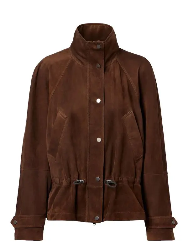 Brunello Cucinelli Suede Zip-up Jacket - Brown