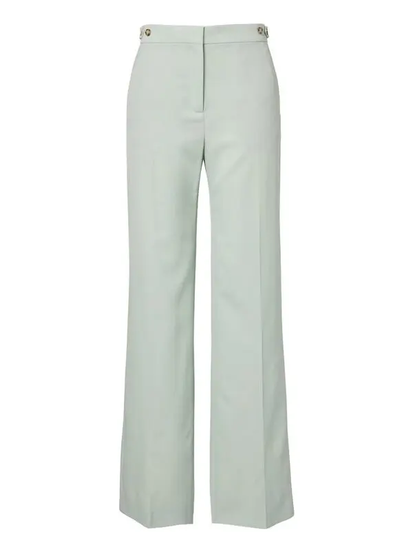 Stella McCartney Wool Straight Leg Trousers - Blue