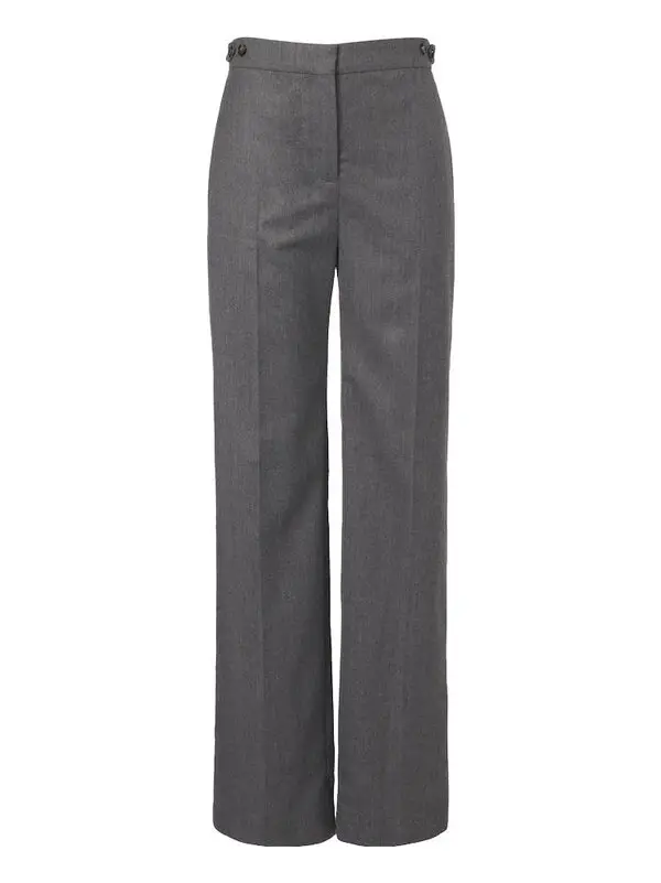 Stella McCartney Wool Straight Leg Trousers - Grey