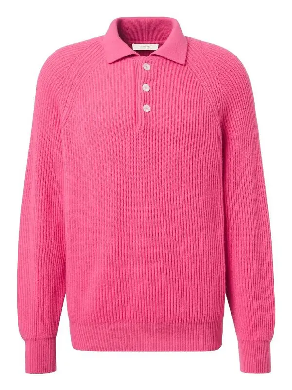 UMIT BENAN Diana Cashmere Polo Sweater Rosa Pop - Pink