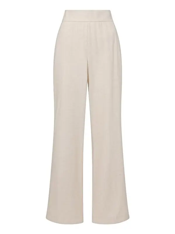 Eleventy Wool And Cashmere Wide-leg Pants - Beige