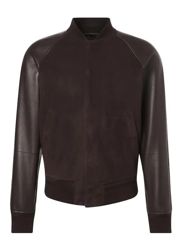 TOM FORD Leather And Suede Bomber Jacket - Brown