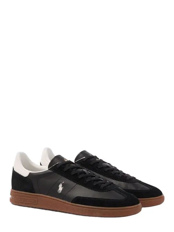 Polo Ralph Lauren Bedford Suede-trimmed Leather Sneakers - Black