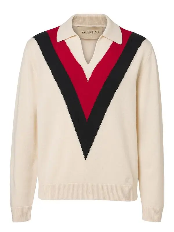 Valentino Garavani Jacquard Cashmere Polo Sweater - Multicoloured