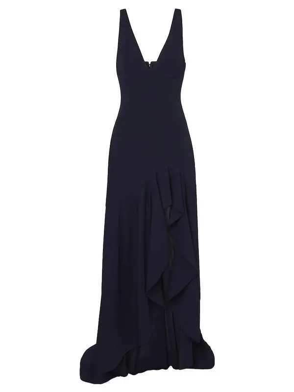 Stella McCartney Ruffled Georgette Gown - Blue