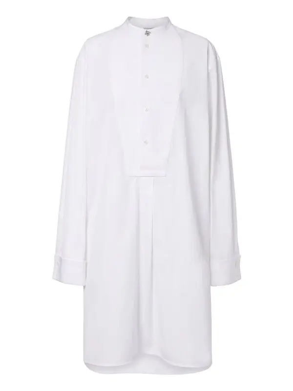 Bottega Veneta Oversized Cotton Poplin Midi Dress - White