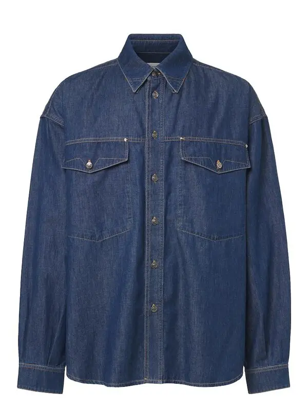 Versace Medusa Denim Overshirt - Blue