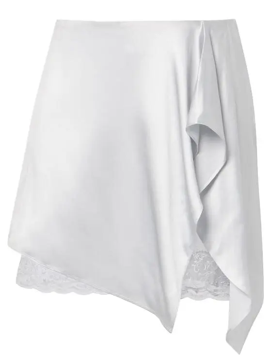 Acne Studios Lace-trimmed Satin Miniskirt - Blue