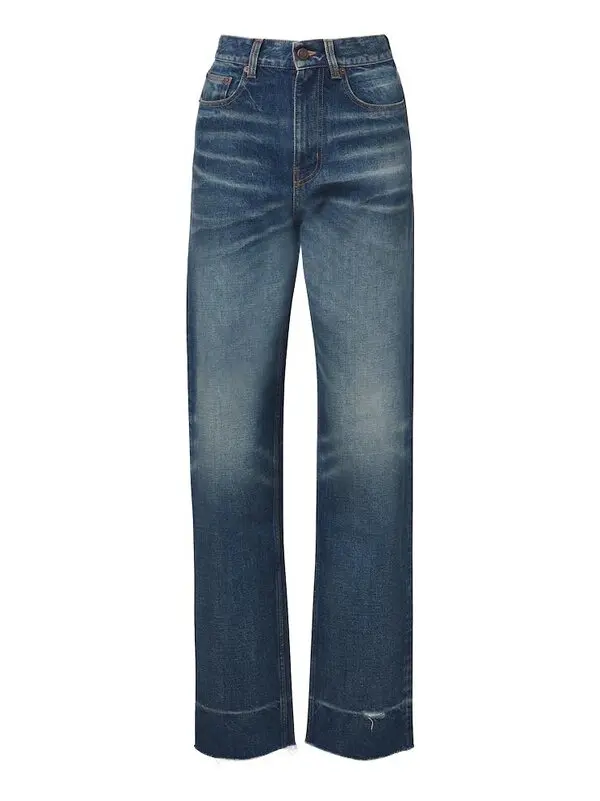 Chloé Straight Leg Jeans In Lavender Fog - Blue