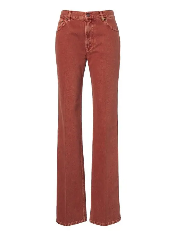 Chloé Straight Leg Jeans In Crimson - Brown