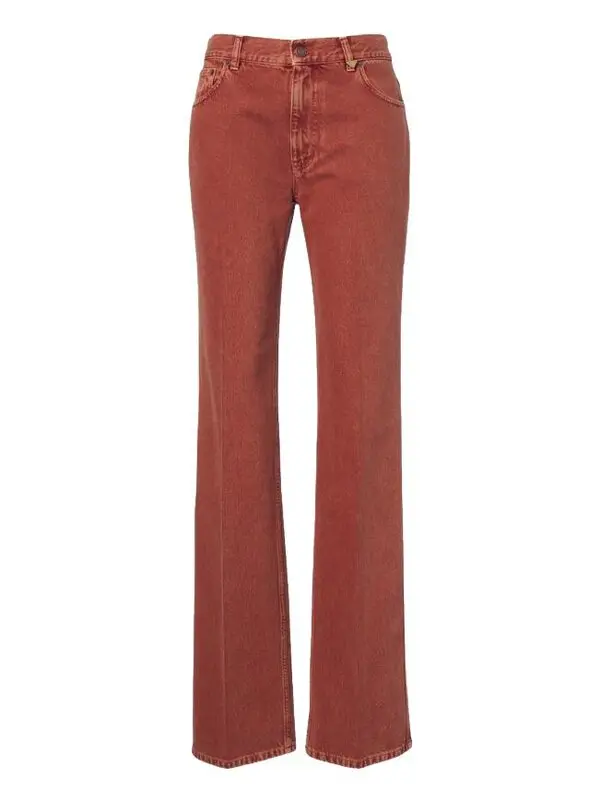 Chloé Straight Leg Jeans In Crimson - Brown