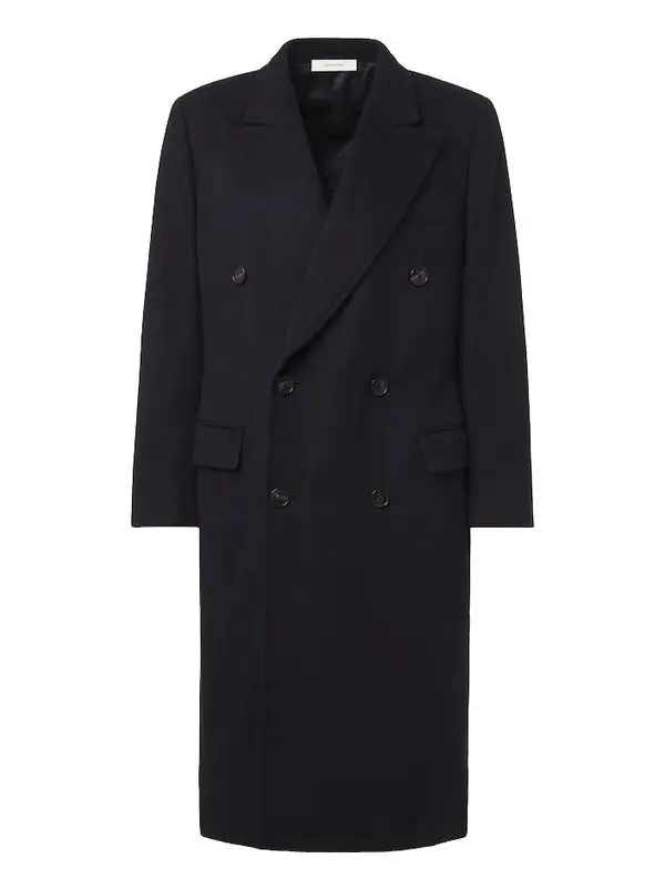 UMIT BENAN President Double-breasted Cashmere Overcoat - Blue