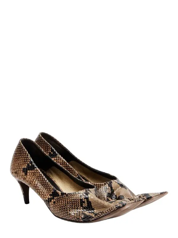 Khaite Marlene Snake-effect Leather Pumps - Beige