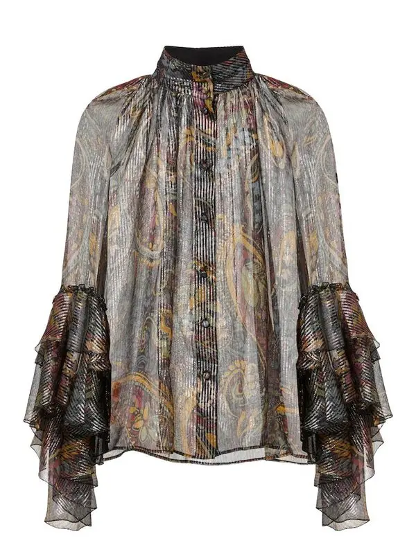 Etro Printed Silk-blend Blouse - Multicoloured
