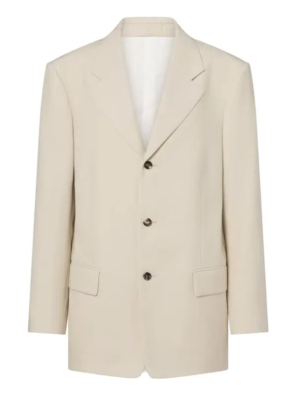 Bottega Veneta Striped Wool And Cotton Blazer - Beige