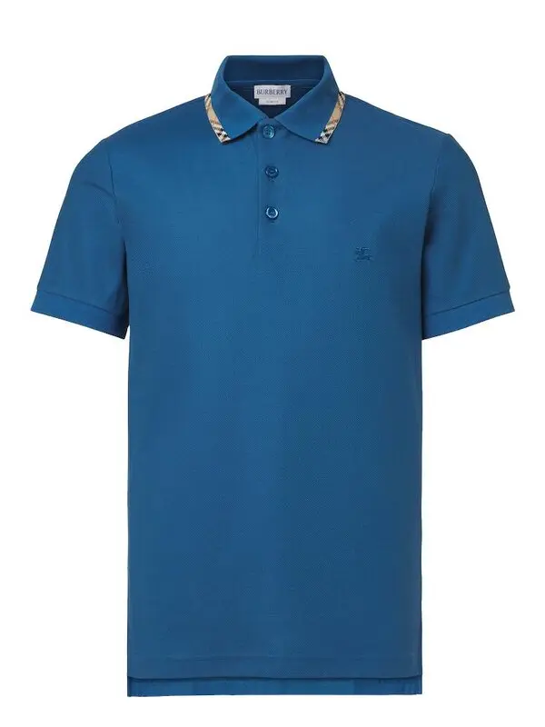 Burberry Check Cotton Piqu� Polo Shirt - Blue