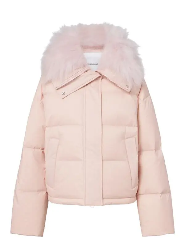 YVES SALOMON Shearling-trimmed Down Jacket - Pink