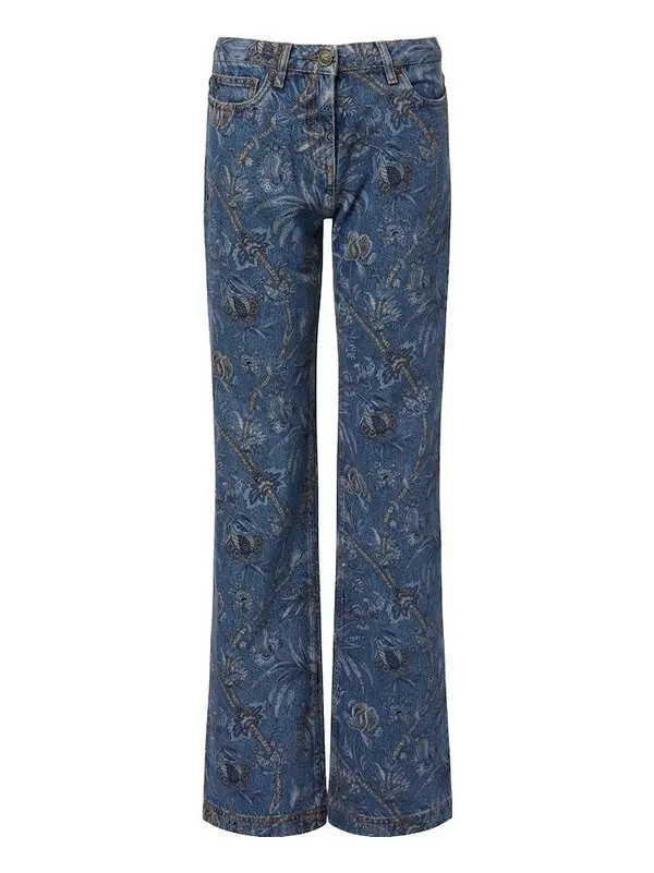Etro Printed Wide-leg Jeans - Blue