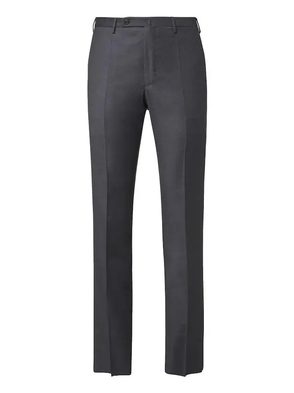SLOWEAR Virgin Wool Flannel Slim Pants - Grey