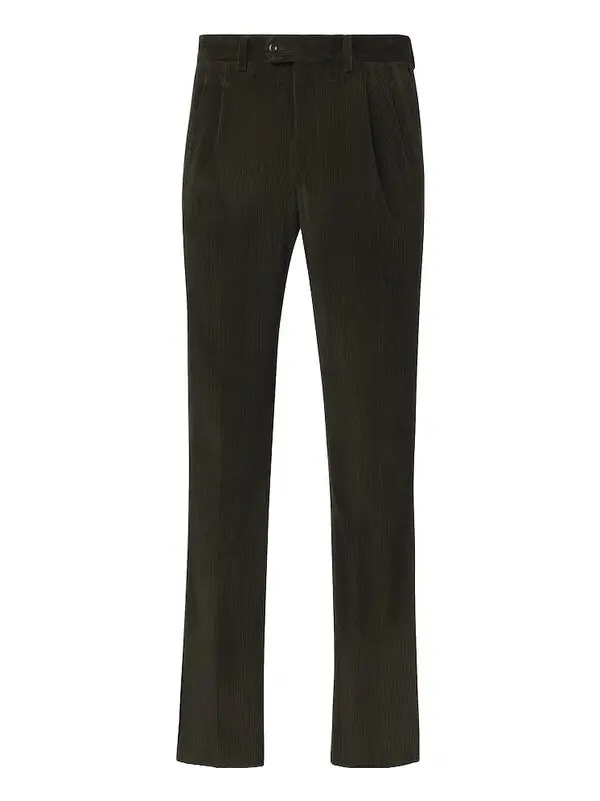 Rubinacci Modluca Cotton Corduroy Straight Pants - Green