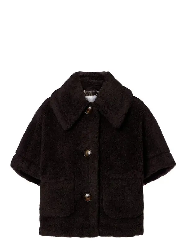 Max Mara Alpaca Wool And Silk Teddy Jacket - Brown