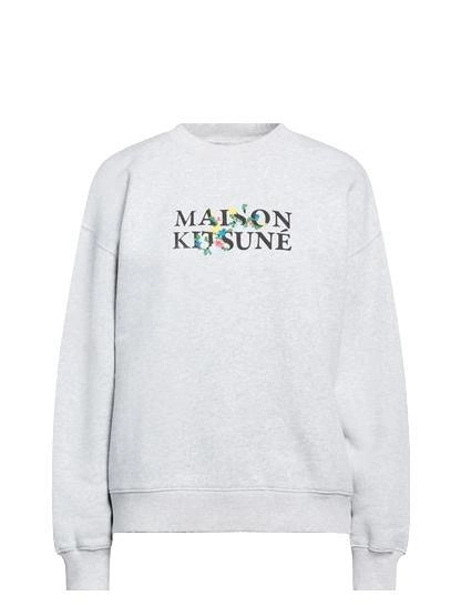 Maison Kitsuné Embroidered Cotton Sweatshirt - Grey