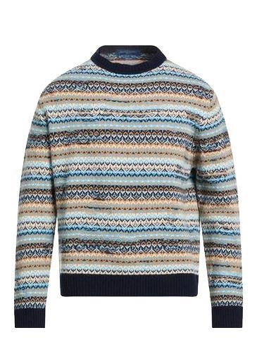 DANIELE FIESOLI Wool Multicolor Crewneck Sweater - Blue